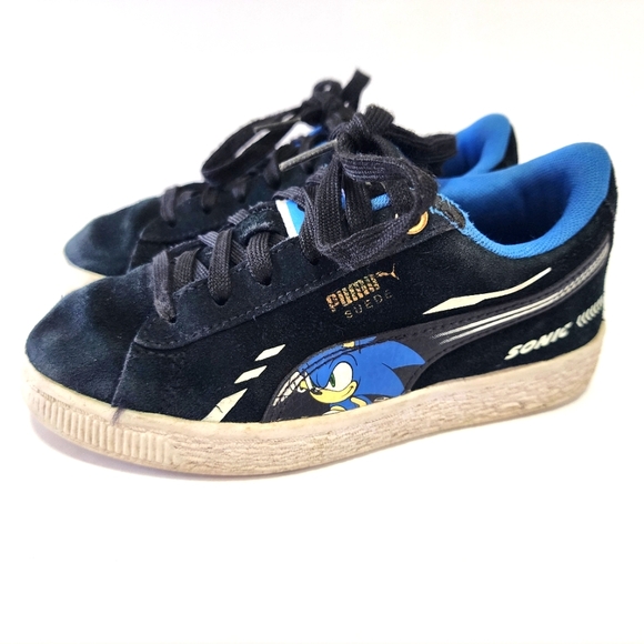 Puma | Shoes | Puma X Sega Sonic Black Sonic Blue Suede | Poshmark